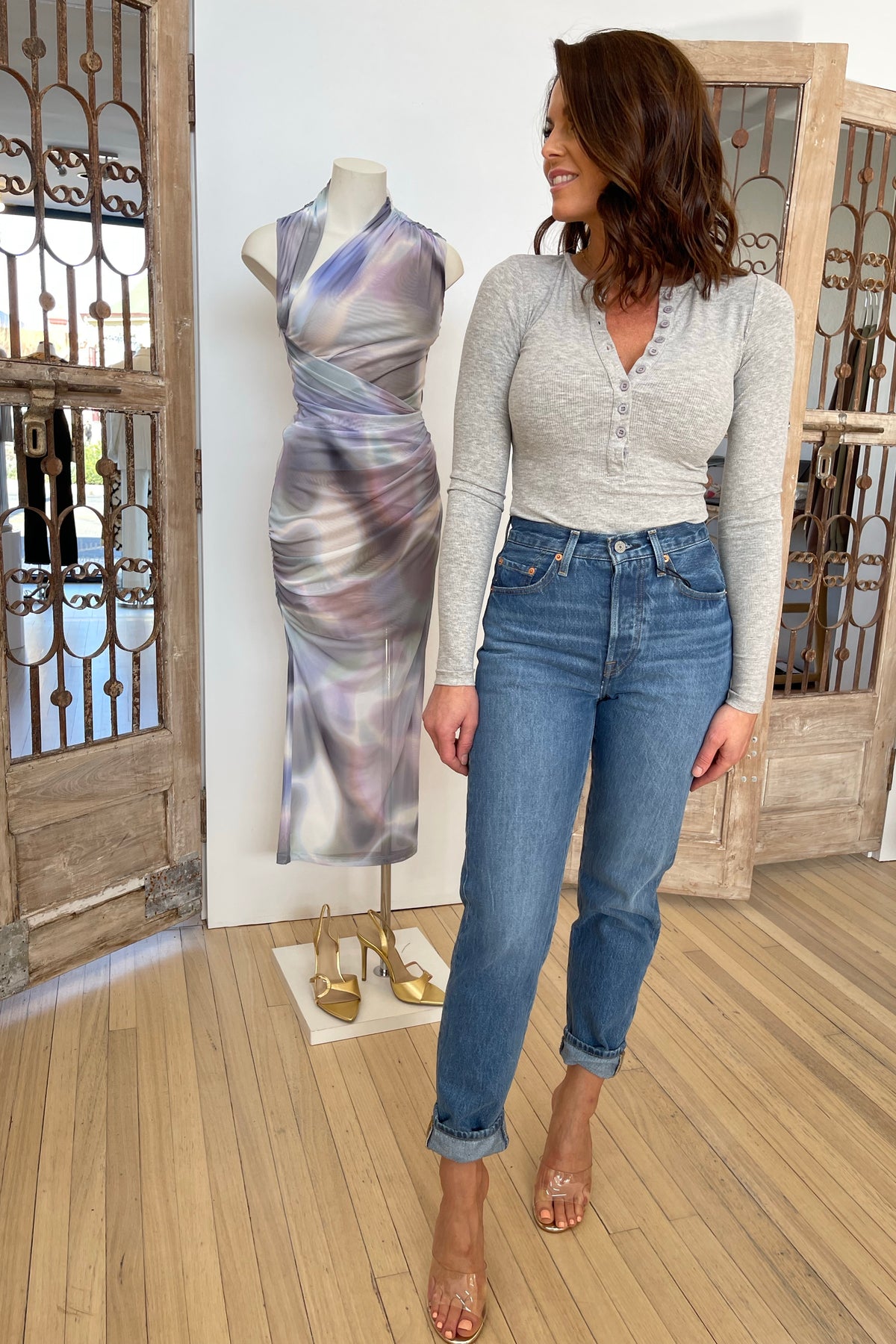 Bayse Brand Lara Bodysuit Grey Marle Fifi And Annie Boutique